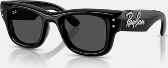 Ray-Ban Wayfarer Puffer Crystal Edition - Lunettes de soleil carrées à verres noirs et strass - Noir