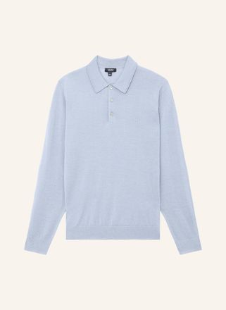 Reiss Reiss Strick-Poloshirt Trafford blau