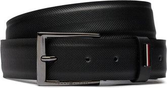 Tommy Hilfiger Herrengürtel Business Texture 3.5 Adj AM0AM12069 Schwarz
