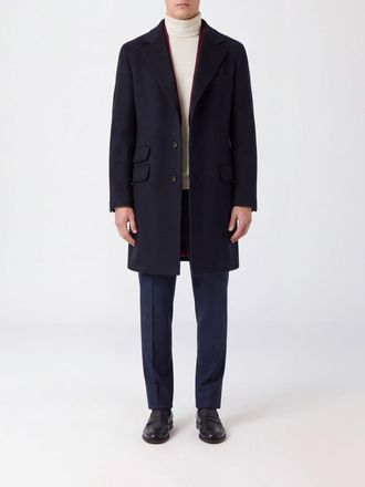 Brunello Cucinelli Einreihiger Mantel aus reinem Kaschmir mit fallendem Revers