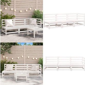 vidaXL Gartensofa 3-Sitzer Wei&szlig; Massivholz Kiefer - Gartensofa - Holzsessel - Gartenm&ouml;beln - Esszimmergarnitur - Lounge M&ouml;bel - Home & Living