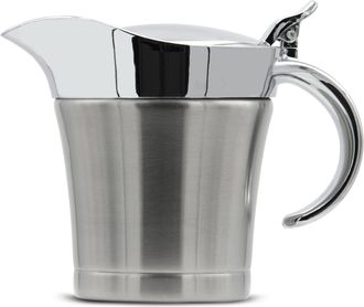 My Home Thermo-Sauciere aus rostfreiem Edelstahl, in Silber, mit Klappdeckel, Volumen ca. 0,5l