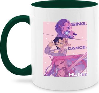 Shirtracer Tasse Tassen 325ml - Anime - Sing. Dance. Hunt. - Kost&uuml;m K-Pop Merch - 325 ml - Dunkelgr&uuml;n - kpop demons hunter anime-tasse geschenk k pop demon hunte