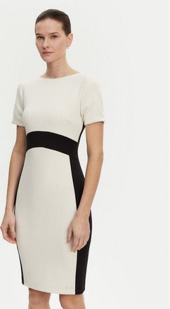 Calvin Klein Coctailkleid K20K208161 &Eacute;cru Slim Fit