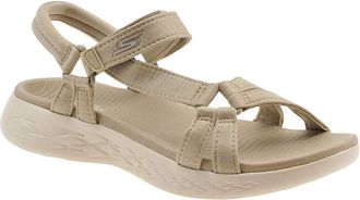 Skechers Damen On-The-go 600-Brilliancy Wide Sportsandale, Beige/Wei&szlig;, 40 EU Weit