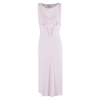 Elisabetta Franchi Midi-Kleid mit Korsett-Verschluss vorne - - Dresses - Damen - Wei&szlig; - L