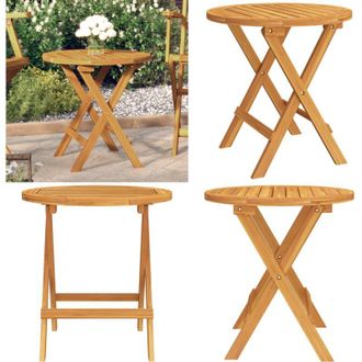 vidaXL Table de bistro &Oslash;46x47 cm Bois dacacia massif - Table De Jardin - Table Bistrot - Table Ronde - Acacia Massif - Mobilier De Jardin - Home & Living