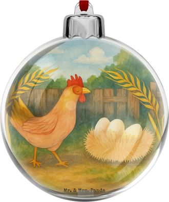 Mr. & Mrs. Panda Weihnachtskugel Huhn Stolz Design - Geschenk, Spruch, baumkugeln, H&uuml;hner, christbaumkugeln, Hahn, Bauernhof, Hof, christbaumkugel, Plastik, Eier, weih