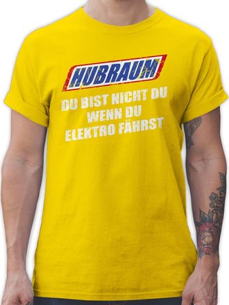 Shirtracer T-Shirt Herren - Spr&uuml;che Statement mit Spruch - Hubraum - du bist Nicht du, wenn du Elektro f&auml;hrst - XL - Gelb - Geschenke autoliebhaber spruchshirts 
