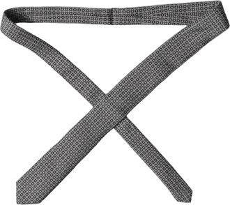 Dolce & Gabbana Black White Patterned Silk Adjustable Men Necktie Tie And