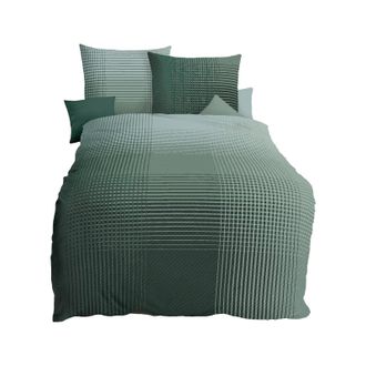 Kaeppel Mako-Satin Bettw&auml;sche Master Jade, 1 Bettbezug 135 x 200 cm + 1 Kissenbezug 80 x 80 cm