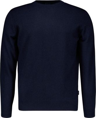 Bugatti Herren Pullover blau Wolle unifarben