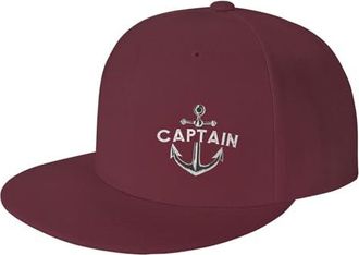 Generic Capitaine avec Une Ancre De Bateau Femme Homme Strapback Cap Snapback Snapback Chapeau Anti-UV Chapeaux Pare-Soleil pour Adulte Golf Hip Pop