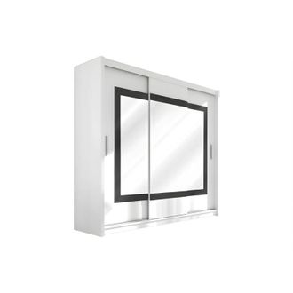 Vente-Unique Vente-unique - Armoire 3 portes coulissantes - Avec miroir - L250 cm - Coloris : Blanc - autlan