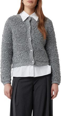 Comma Strickcardigan aus Bouclégarn mit Zierknöpfen