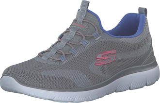 Skechers Mädchen Summits New Nature Gipfel Neue, Grauer Strick Neonrosa Violetter Rand, 37 EU