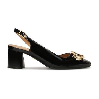 Kazar Schwarze Lackpumps mit offener Ferse - - Shoes - Damen - Schwarzk - 38 EU