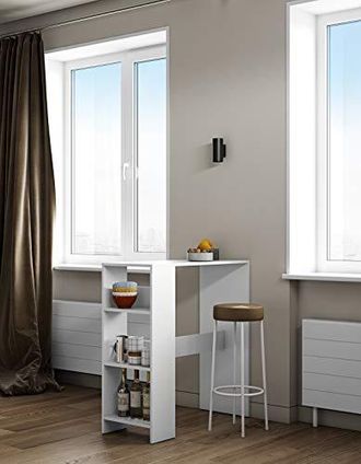 Symbiosis TemaHome Bartisch Gavarnie, Particle Board, weiß, 94 x 40 x 101 cm