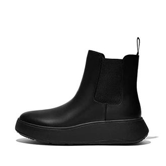 FitFlop Womens F-Mode Leather Flatform Chelsea Boots, tout noir, 37.5 EU