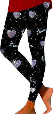 Generic Pantalon imprim&eacute; d&eacute;contract&eacute; pour la Saint-Valentin 2026, Noir, XXL