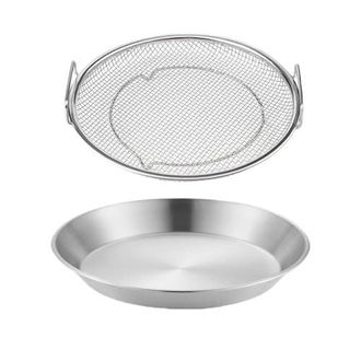 Generic &Eacute;gouttoir &agrave; huile de friture, panier &agrave; croustillant en acier inoxydable avec plateau, passoire pour frire des aliments, r&eacute;cipients &agrave; collation