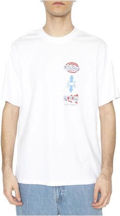 Edwin Homme, Tops, Blanc, Taille: XL Maglietta Girocollo