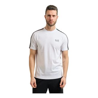Emporio Armani Homme, Tops, Blanc, Taille: L T-Shirt Col Rond En Jersey De Coton Italian Spirit Emporio Armani EA7