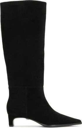 Kazar Bottes hautes en daim noir Kazar &agrave; talon fin - Femme - Chaussures - Noir - Taille: 41 EU