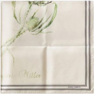 Alberta Ferretti Femme, Accessoires, Beige, Taille: ONE Size Foulard en soie &agrave; motif de chardon
