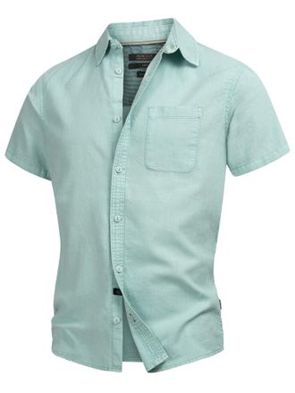 Indicode Herren INGunther Kurzarm-Hemd mit Brusttasche | Herrenhemd Männerhemd Ether, XXL