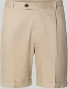 Profuomo Bermudas aus Leinen-Mix mit Ges&auml;&szlig;taschen