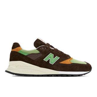 New Balance Unisexe Made in USA 998 en Marron/Vert, Cuir, Taille 38.5 Large