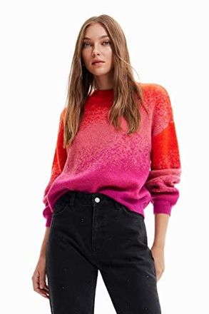 Desigual Jers_ombré 9021 Multicolor Fuchsia Sweat-Shirt, Finition du matériau, X-Small Femme