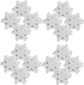 Soimiss 50 Stück Schneeflocken Holzperlen für DIY Schmuck Basteln Natürliche Farbige Holzperlen als Spacer Beads für Weihnachtsdeko Halsketten und Anhänger He