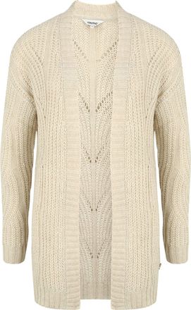 Oxmo Clea Damen Lange Strickjacke Lochstrick Cardigan Strickcardigan, Gr&ouml;&szlig;e:XXL, Farbe:Oyster Grey Melange (1401051)