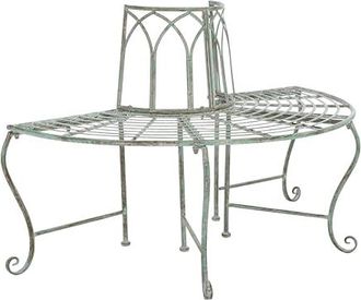 Safavieh Metall Außen-Bank, Dunkelgrün, 60 x 127 x 78 cm