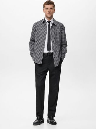 Mango Chemise 100 % coton à carreaux relaxed-fit noir - Homme - XS - MANGO MAN