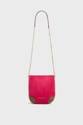 Gerard Darel Sac travers en cuir velours - LE MINI CHARLOTTE - Bougainvillier