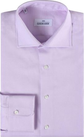 Alessandro Gherardi Unifarbenes Hemd mit Dobby-Webstruktur, Regular Fit in