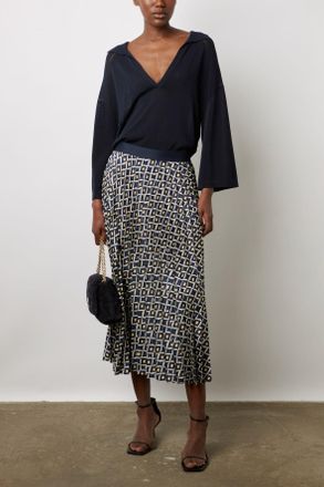 Gerard Darel Jupe pliss&eacute;e imprim&eacute;e - DAMILLE - Encre