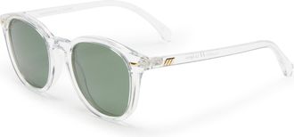 Le Specs BANDWAGON CRYSTAL CLEAR - Polarisierte Sonnenbrille für Damen und Herren Runde Rahmenform mit hohem UV-Schutz LSP2102342