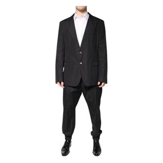 Dolce & Gabbana Homme, Costumes, Noir, Taille: 4XL Costume crois&eacute; &agrave; deux boutons