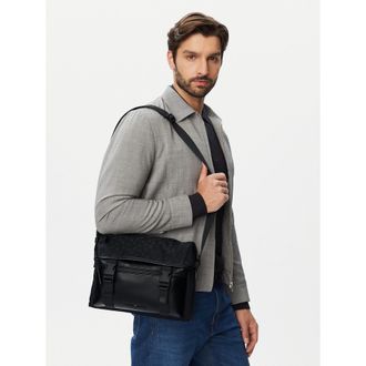 Tommy Hilfiger Umh&auml;ngetasche Tommy Hilfiger Th Nylon Jacquard Satchel AM0AM14404 Schwarz