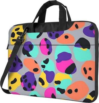 Generic Sac pour ordinateur portable de 15,6 pouces avec bandouli&egrave;re - Imprim&eacute; l&eacute;opard color&eacute; - Housse de protection antichoc pour ordinateur portable - Pour 
