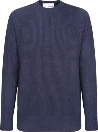 Amaranto Pullover aus Wolle und Kaschmir mit Rundhalsausschnitt - - Knitwear - Herren - Blau - S