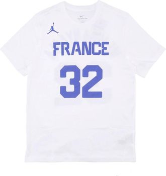 Nike Jordan Kurz&auml;rmeliges T-Shirt mit Rundhalsausschnitt - Feier des franz&ouml;sischen Basketballteams - - Sport - Herren - Wei&szlig; - XL