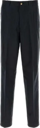 Brunello Cucinelli Homme, Pantalons, Noir, Taille: XL Pantalon Panama en coton et lin avec pinces
