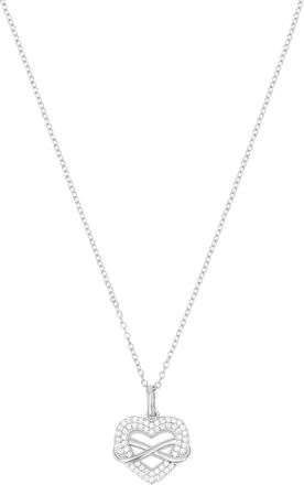 Tom Tailor Tom Tailor Kette mit Anhänger für Damen, Sterling Silber 925, mit Zirkonia, 42+3 cm, silber, Herz und Infinity, Geschenkidee, Halsschmuck, Damenschmuc