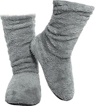 Minetom Chausson Femme Hiver Pantoufles Peluche Doublure Bottes Maison Intérieur Maison Slippers Chaussettes B Gris Foncé 39/40 EU
