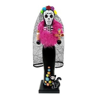 Generico Nussknacker des Tages: Holzfigur, 10,9 x 8,5 x 35,6 cm, Statue des Skeletts, f&uuml;r den Schreibtisch, festlich, Nussknacker f&uuml;r die Celebrac